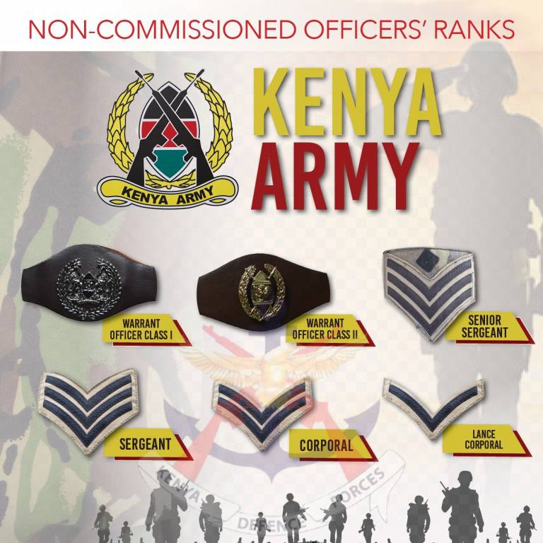 KDF Ranks – Ministry of Defence – Kenya