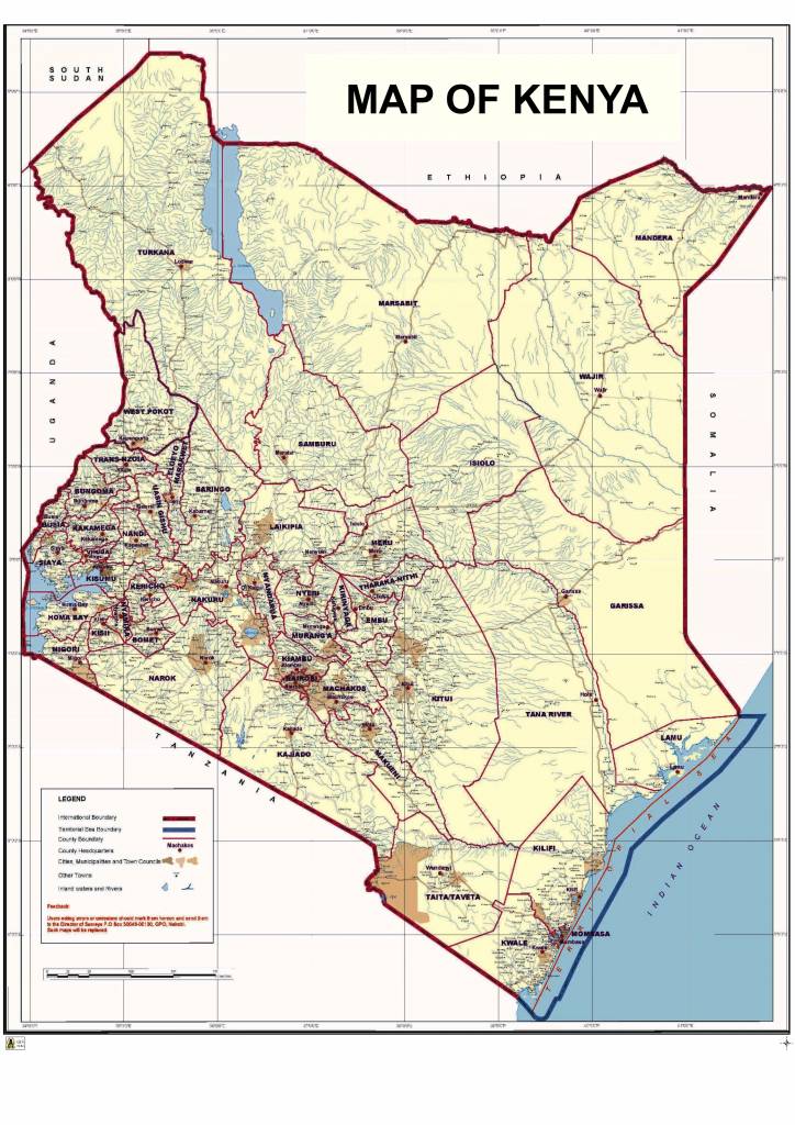 Map of Kenya – Ministry of Defence – Kenya