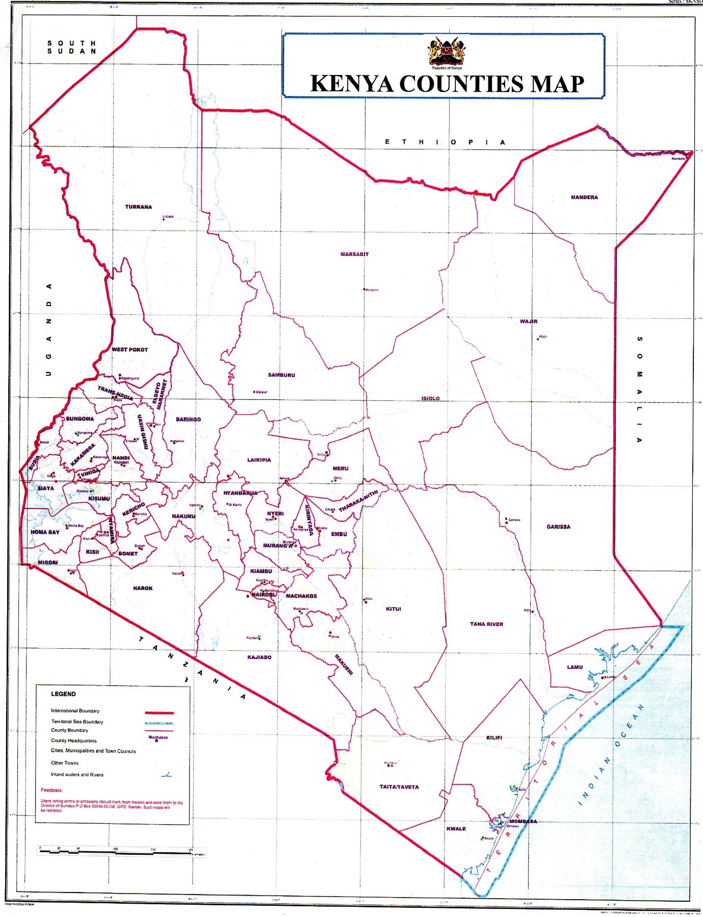Map of Kenya – Ministry of Defence – Kenya