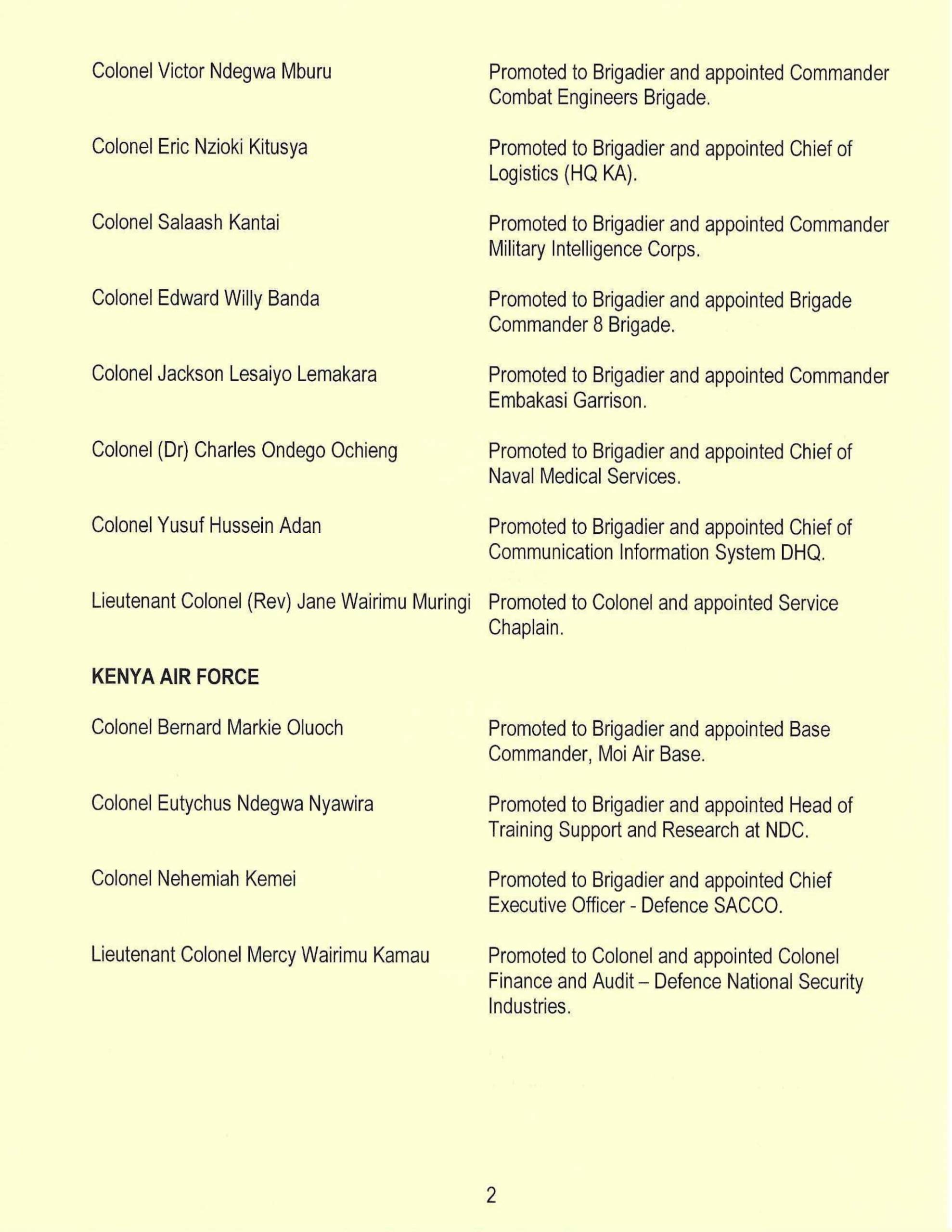 POSTINGS PROMOTIONS AND APPOINTMENTS 2024 JULY – Ministry of Defence ...